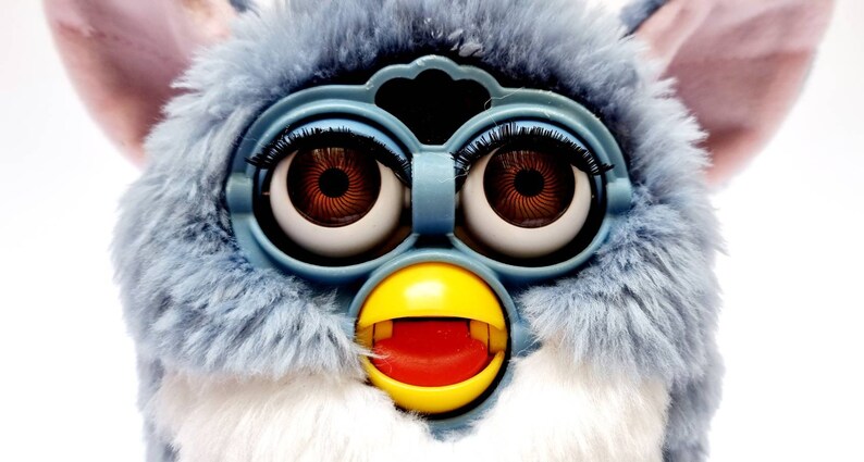 Furby 1998 Blue Elephant Furby Plush Toy Model 70-800 Brown Eyes ...