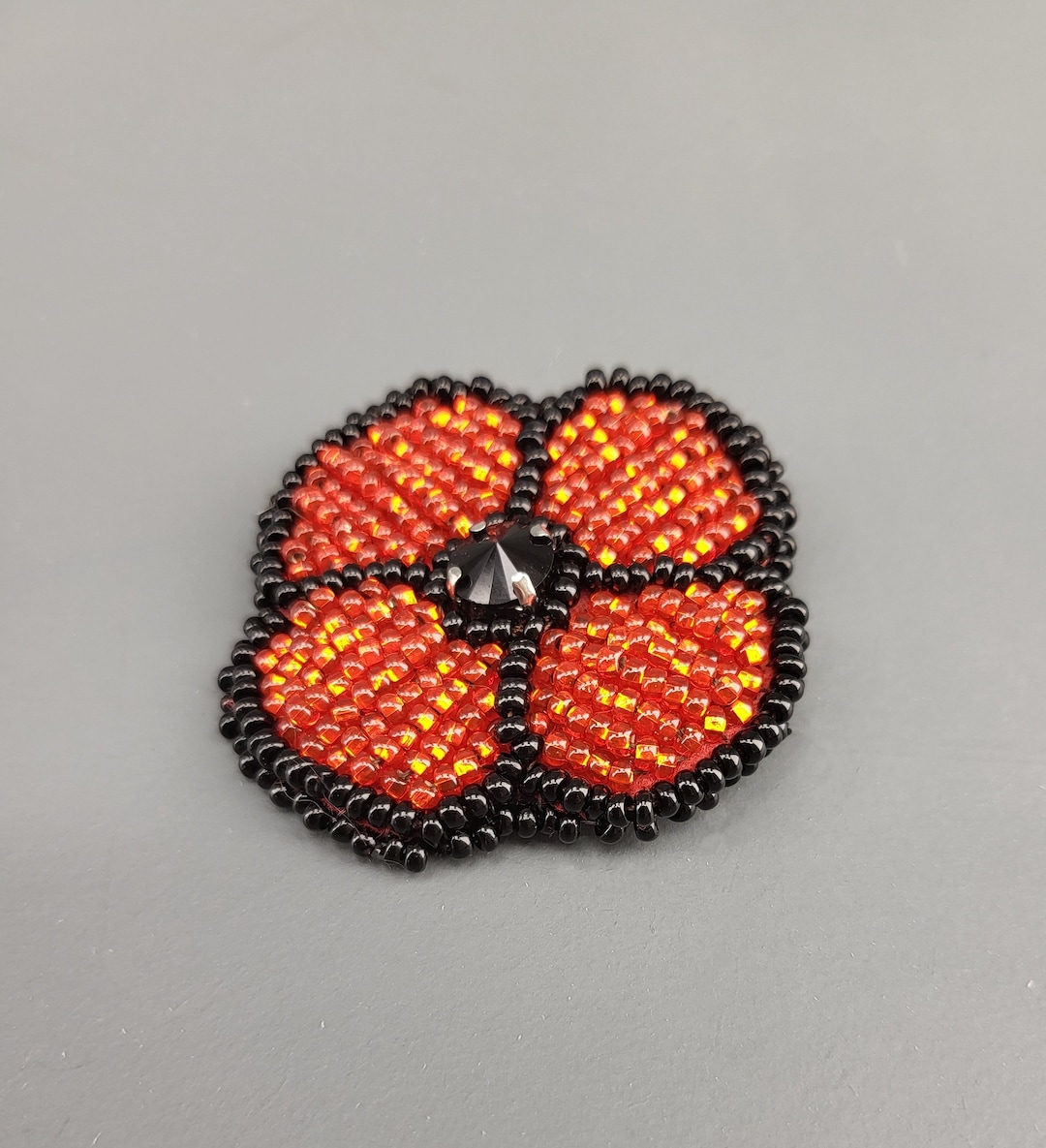 Handmade Poppy Brooch - Etsy Canada