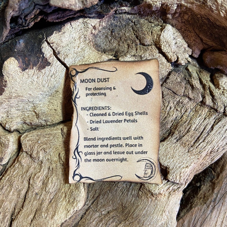 MOON DUST Spell Sheet Dollhouse Miniature Halloween Fairy - Etsy