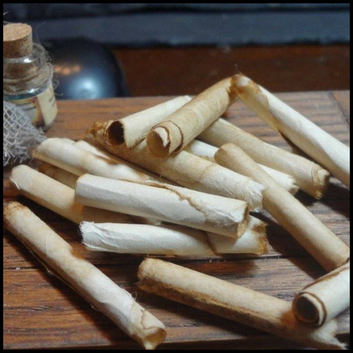 Hand Aged Miniature Scrolls 1:12 Scale Dollhouse Halloween Accessory ...