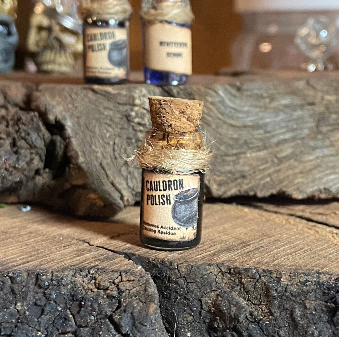 Dollhouse Miniature Potion, CAULDRON POLISH, for 1:12 Halloween, Magic ...
