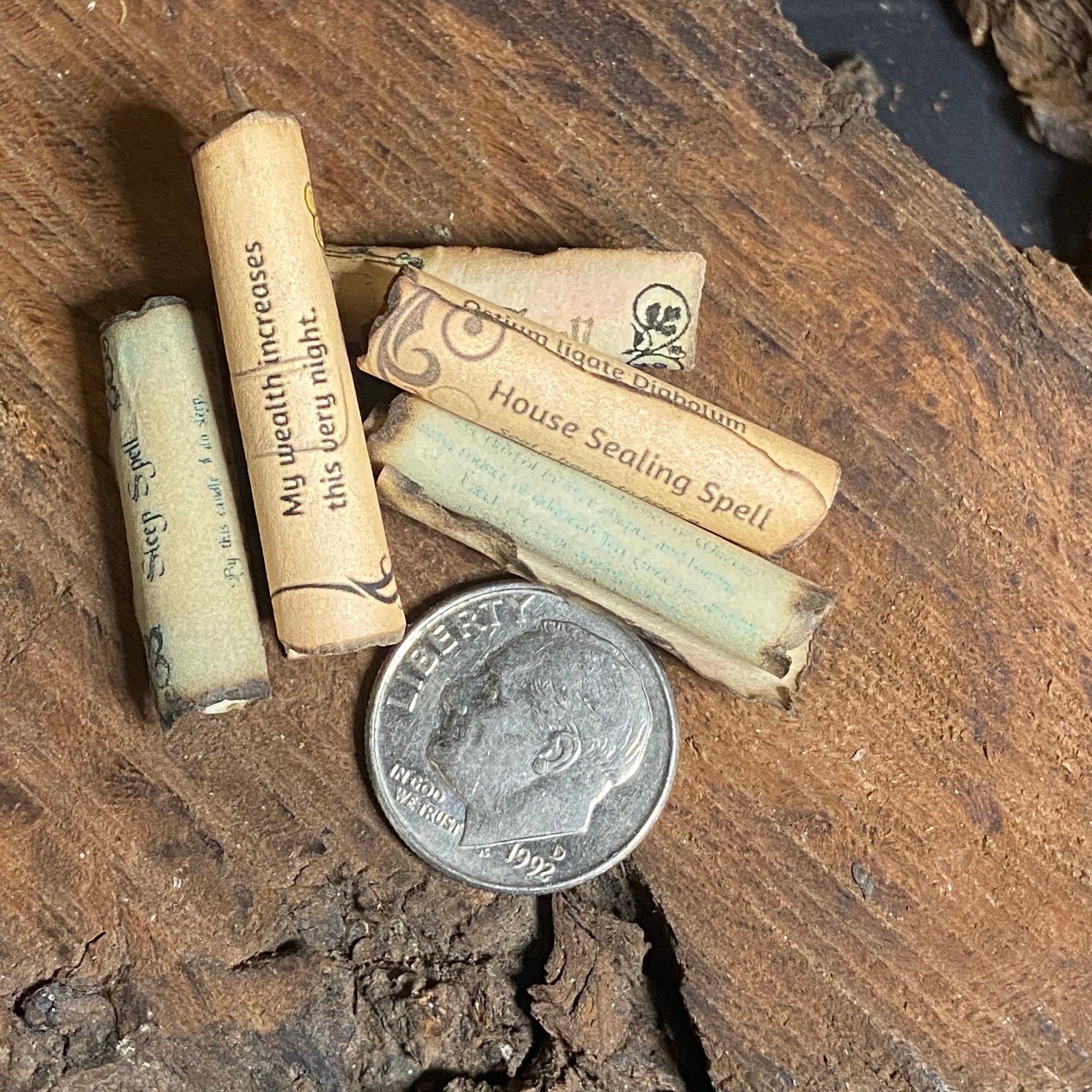 Hand Aged Miniature Scrolls 1:12 Scale Dollhouse Halloween Accessory ...
