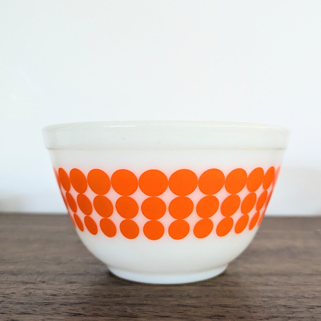 1960s Pyrex Orange Polka Dot Bowl - Retro Mid-century Kitchen Decor - Etsy