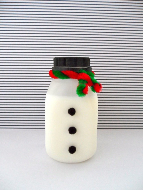 Items similar to 8 Plastic Snowman Milk Bottles & Lids (8oz) PERFECT ...