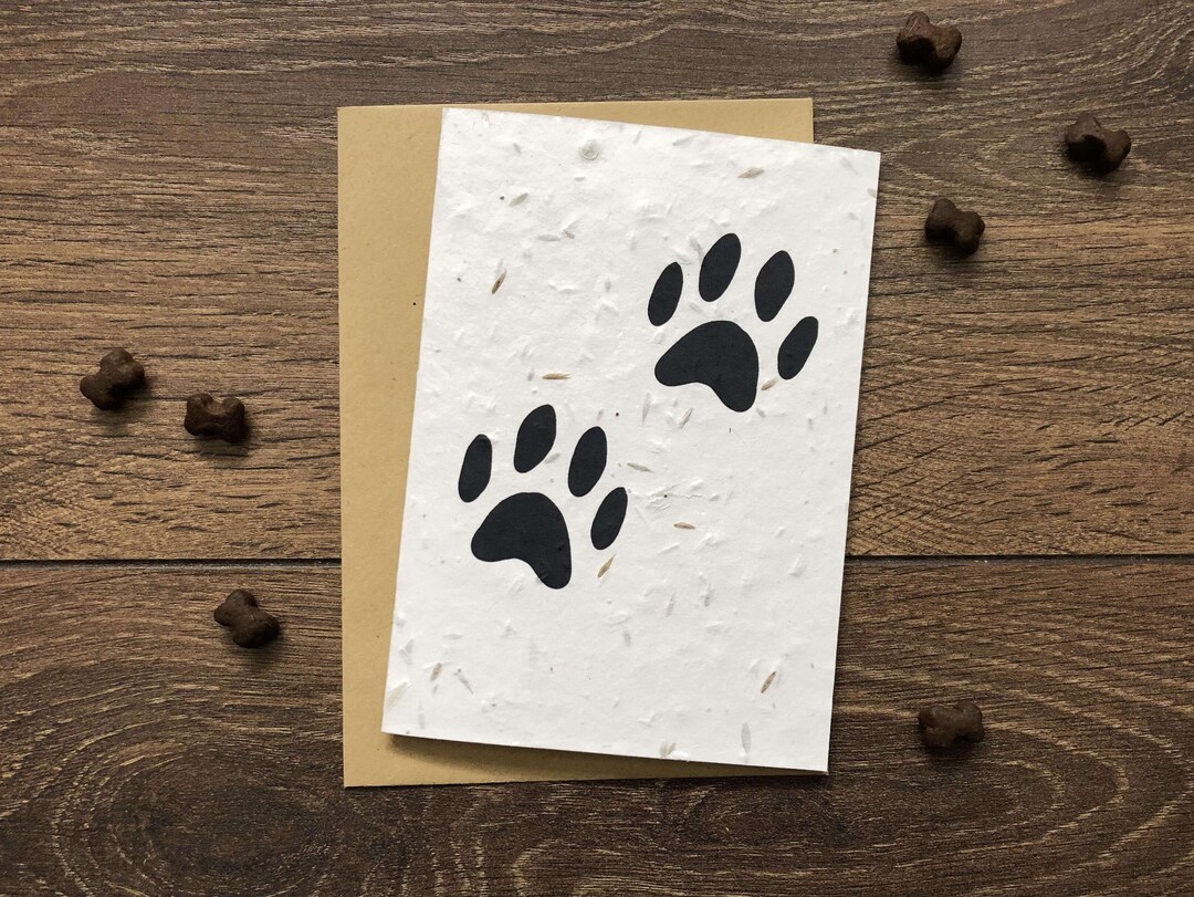 Plantable Dog Paw Print Card: Gotcha Day, Pet Loss Sympathy - Etsy