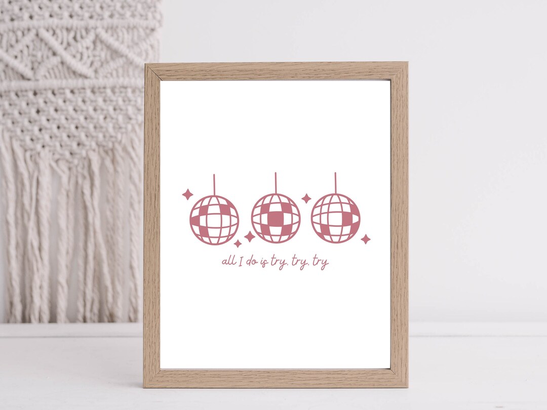 Try Try Try Mirrorball Taylor Swift Print Digital Download Pink - Etsy
