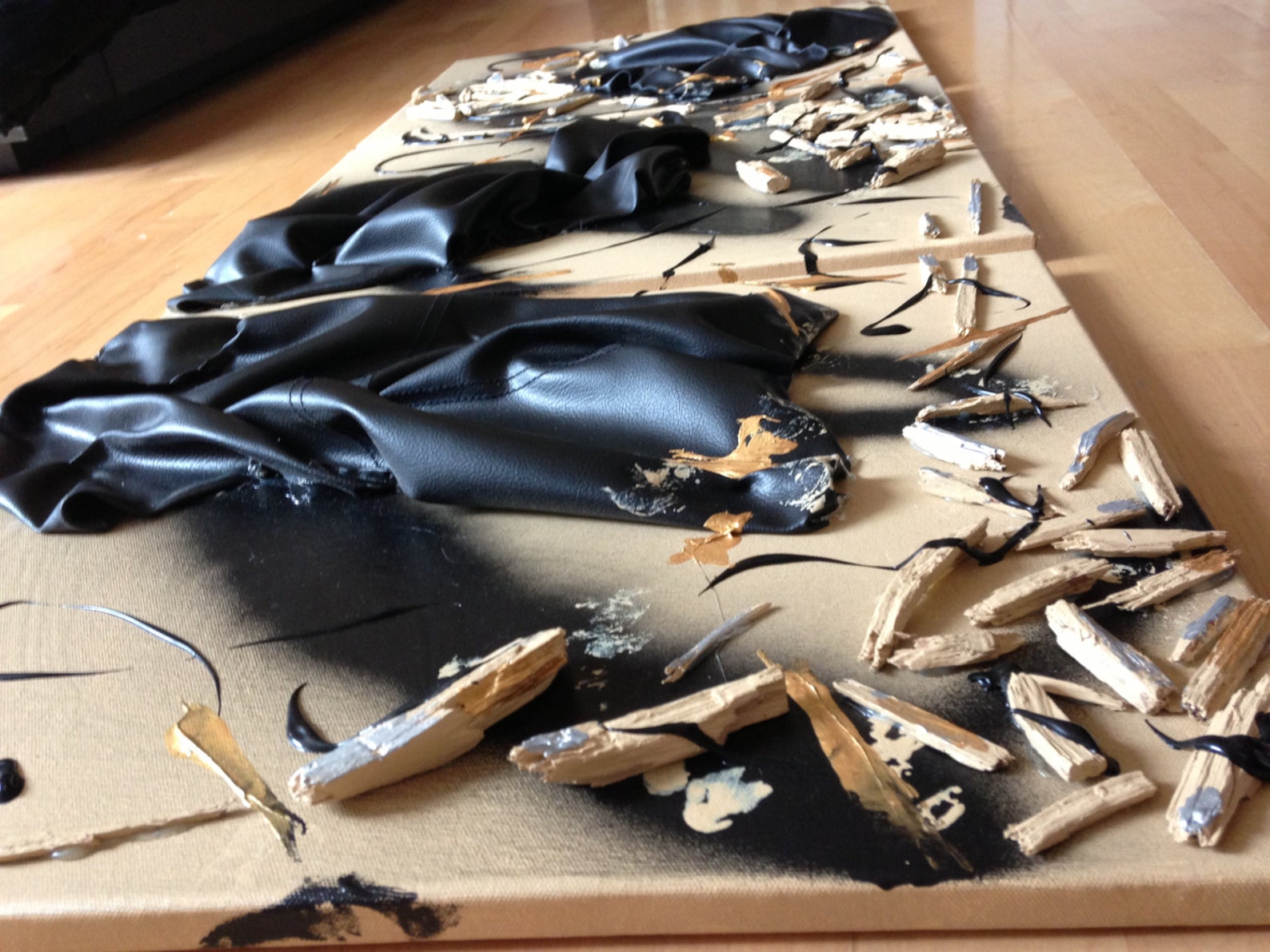 Sculpture Wall Art Modern Contemporary Abstract Leather | Etsy