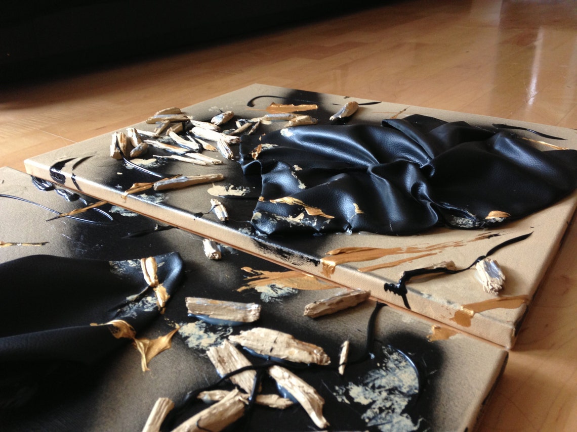 Sculpture Wall Art Modern Contemporary Abstract Leather | Etsy