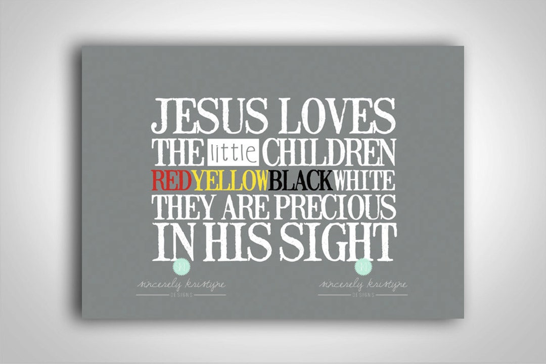 Printable 4x6 Jesus Loves the Children of the World - Etsy