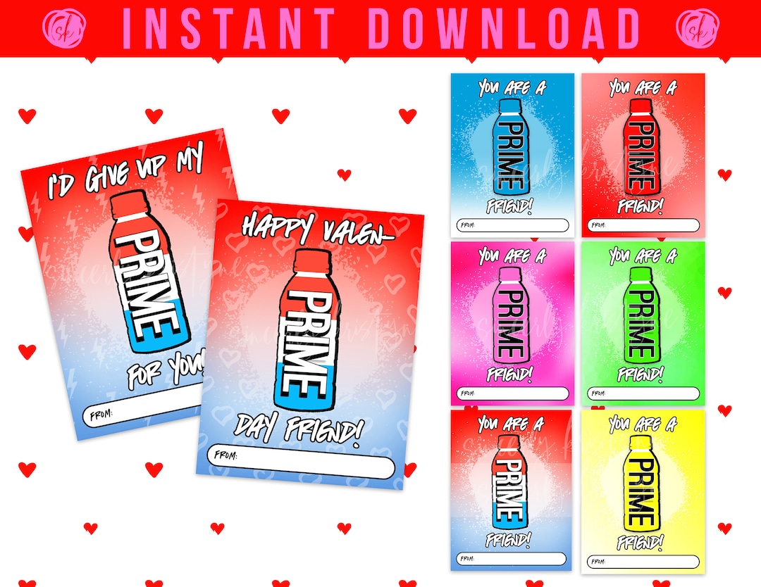 Prime Valentine Printable • Prime Valentine Card • Printable Valentines ...