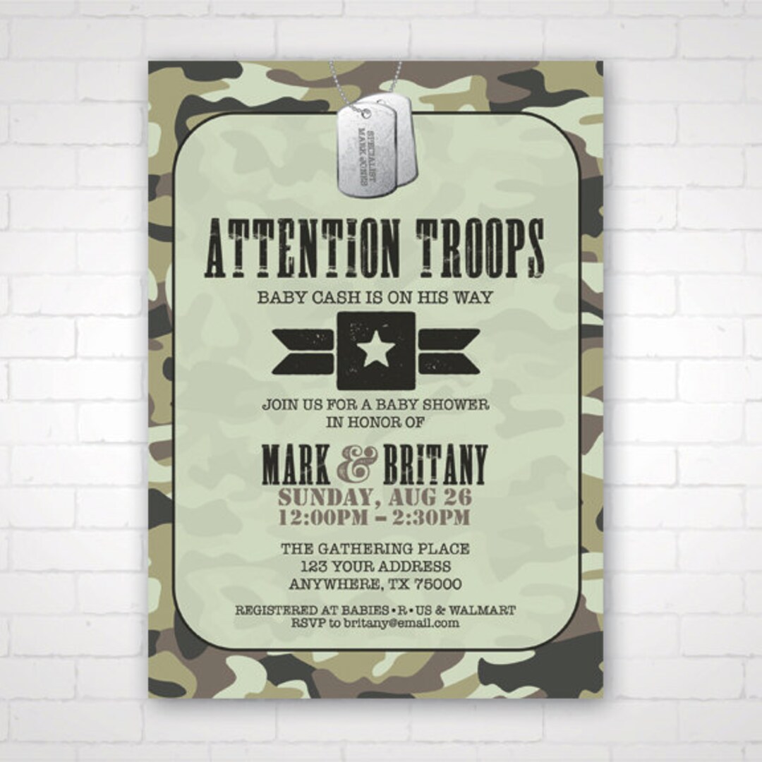Military Baby Shower Invitation - Etsy