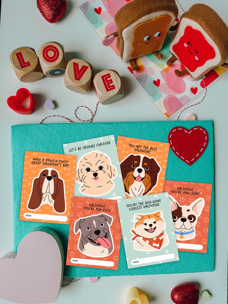 Puppy Valentine Printable • Dog Valentine Cards • Printable Valentines ...