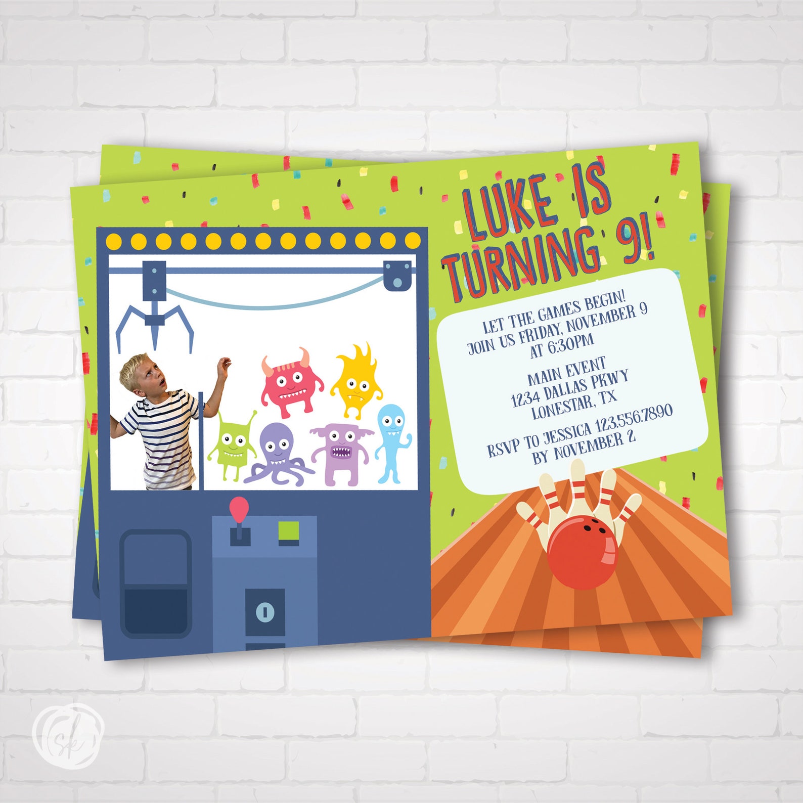 Arcade Claw Machine Photo Birthday Invitation - Etsy