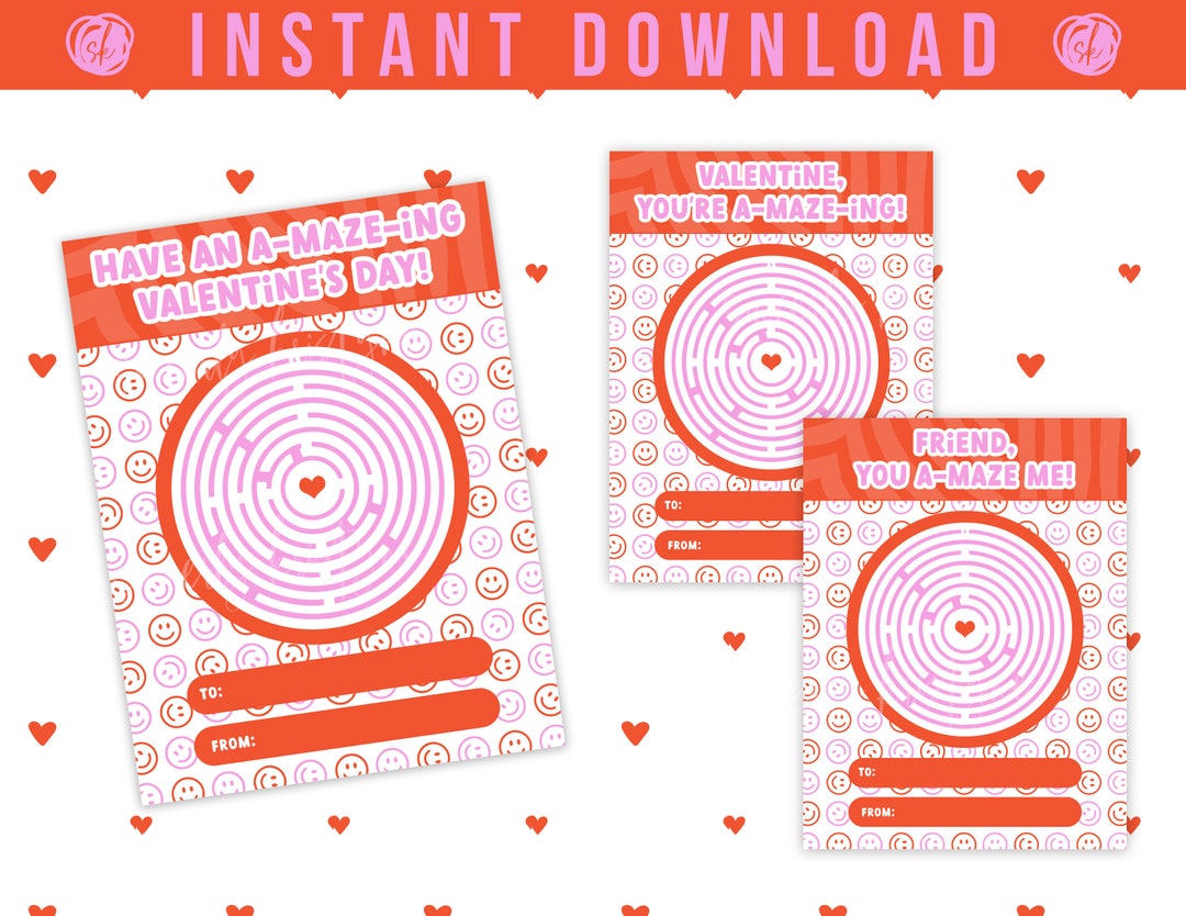 Maze Valentine Printable • Puzzle Valentine • Printable Valentines ...
