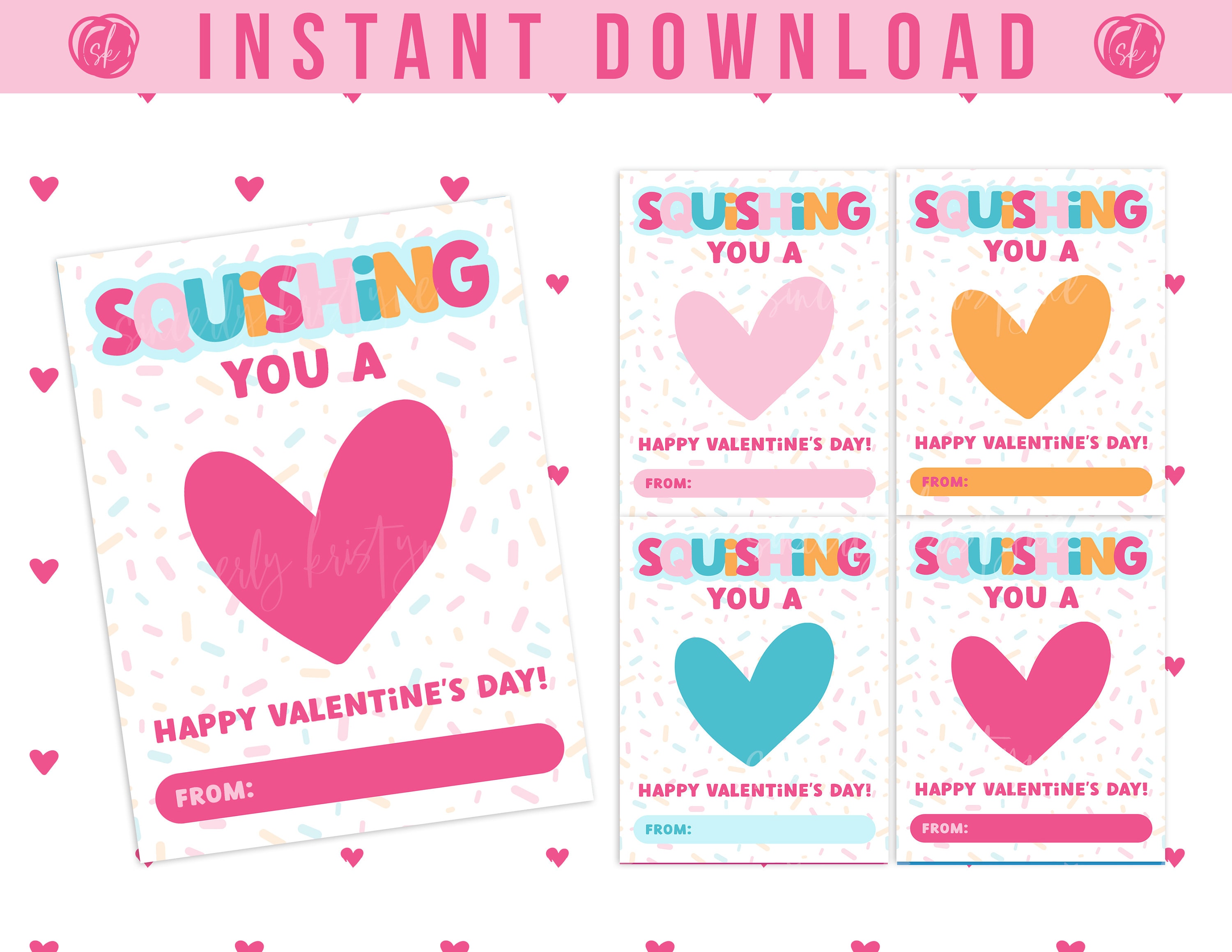 Squishy Valentine Printable • Squish Toy Valentine Card • Printable ...