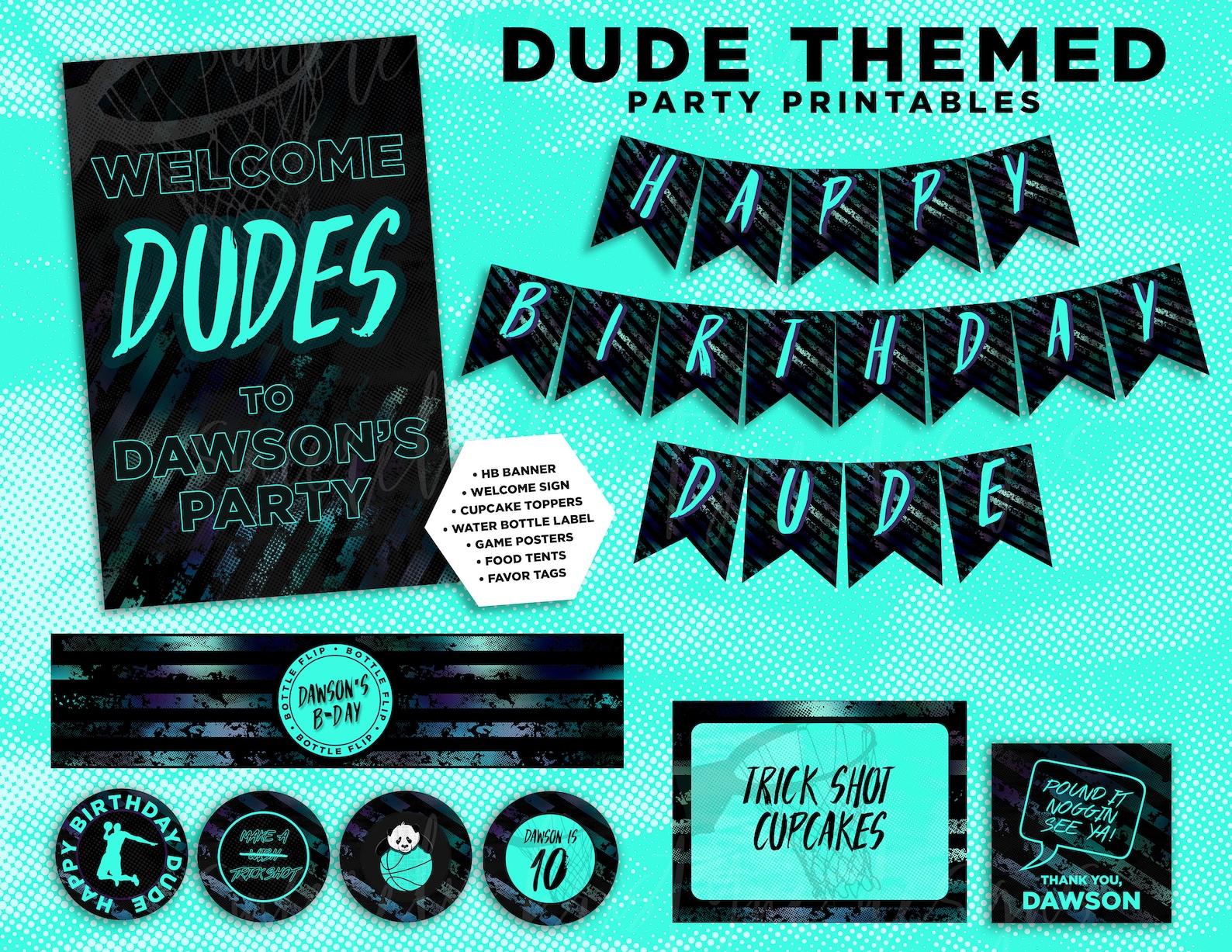 Dude Party Printables & Game Posters Dude Party Dude Theme | Etsy