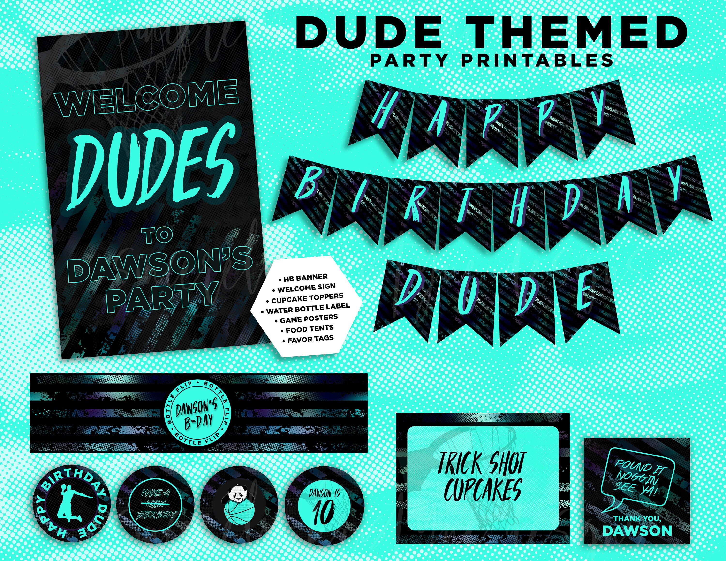 Dude Party Printables & Game Posters Dude Party Dude Theme - Etsy Canada