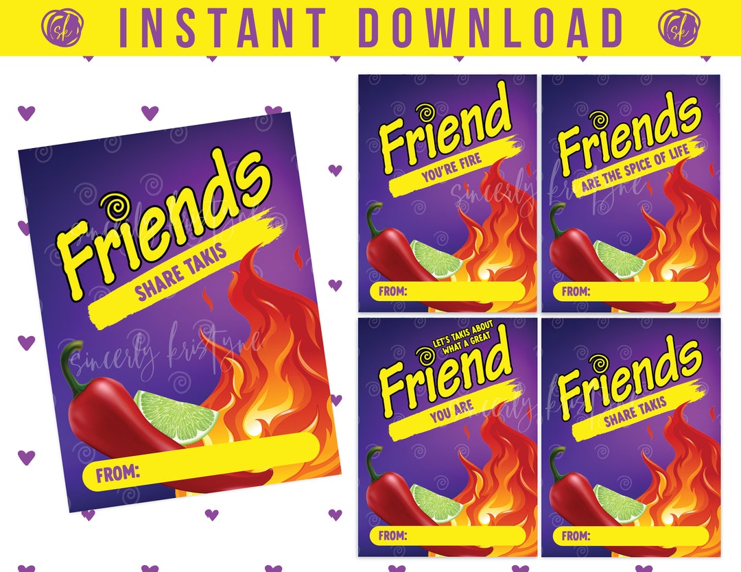 Takis Valentine Printable • Taki Kids Valentine Card • Printable ...