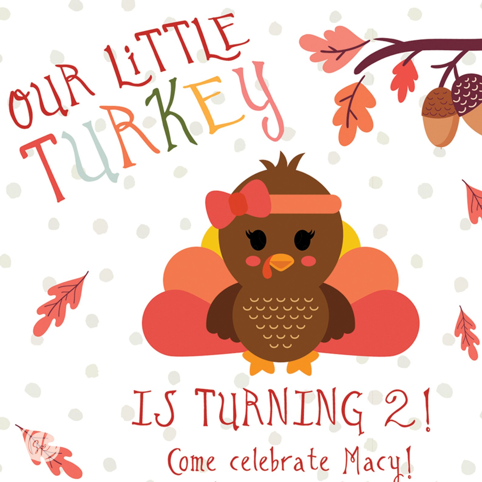 Turkey Birthday Invitation - Etsy
