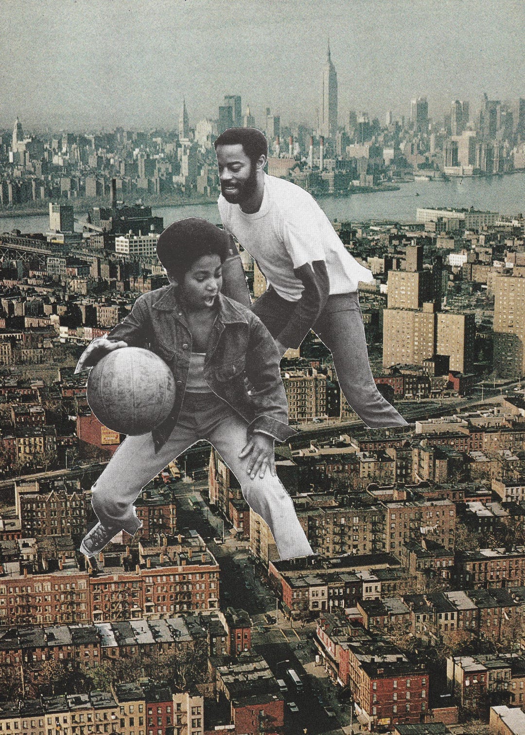 City Basketball - Collage Art Print - 5x7 Inches - Etsy