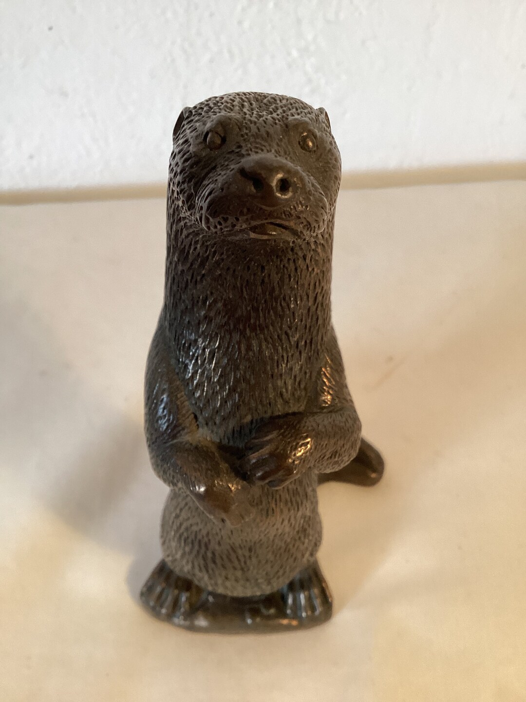 Antique Bronze Otter Figurine - Etsy
