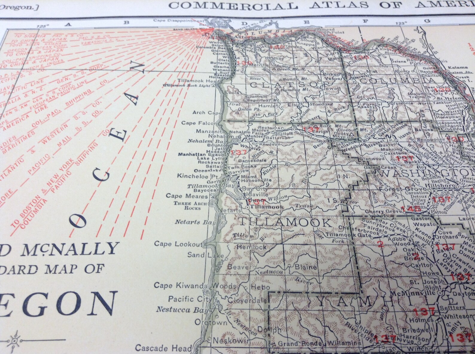 1922 Antique Oregon Map: Portland, Salem, Eugene - Rand Mcnally - Etsy