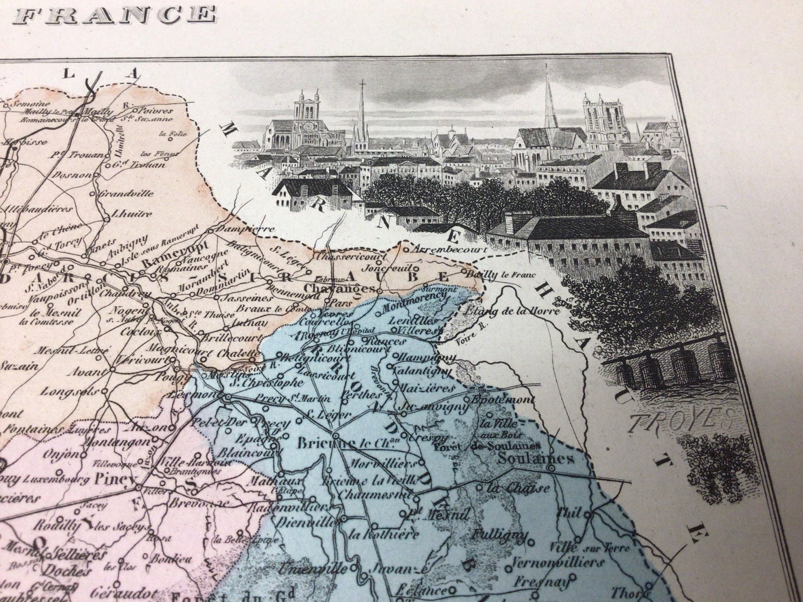 Antique Map of Aube France 1881 13.5 X 10.5 Sheet Size - Etsy