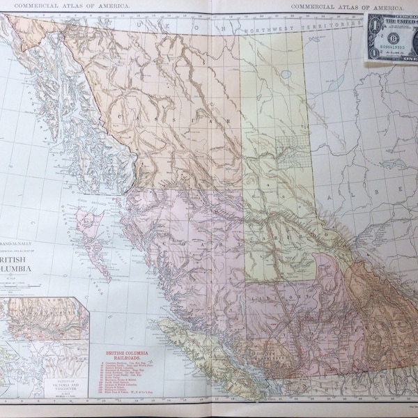 Maps of British Columbia - Etsy