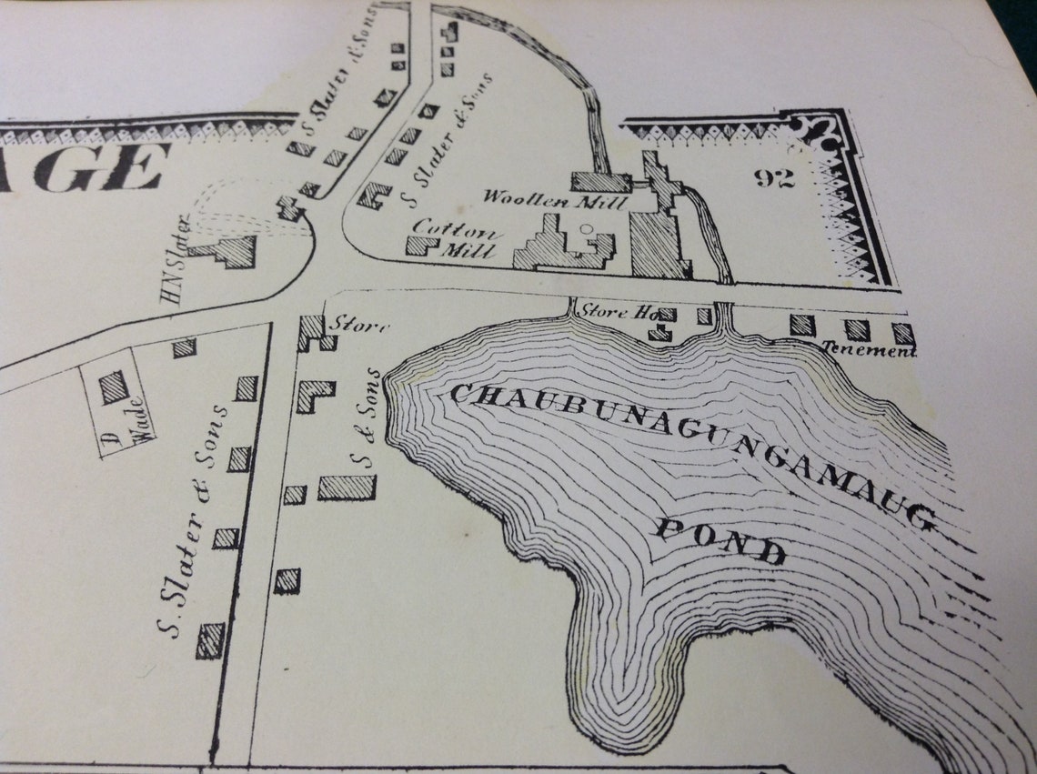 1870 Town Map of Webster Worcester County Massachusetts | Etsy