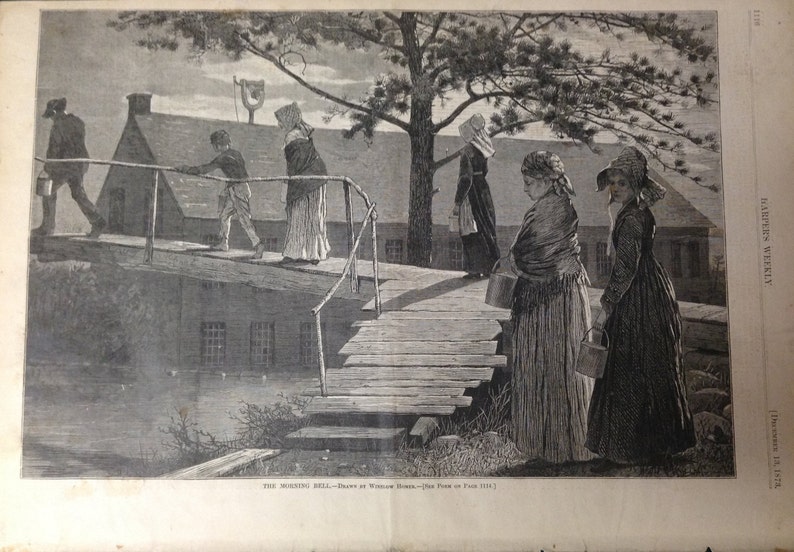 Winslow Homer Original Fine Art Print the Morning Bell Rare Americana ...