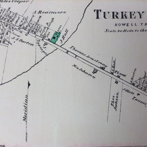 1873 Plan of Howell, NJ farmingdale, West Farms, Fairfield, Turkey Rare ...