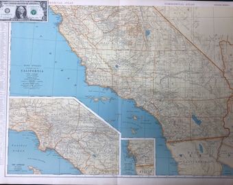 Antique Map of Southern California - Etsy