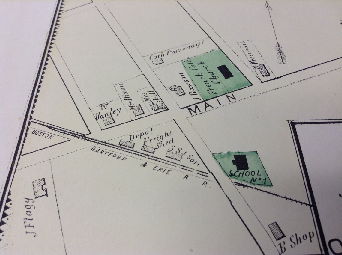 1870 Town Map of Webster Worcester County Massachusetts | Etsy