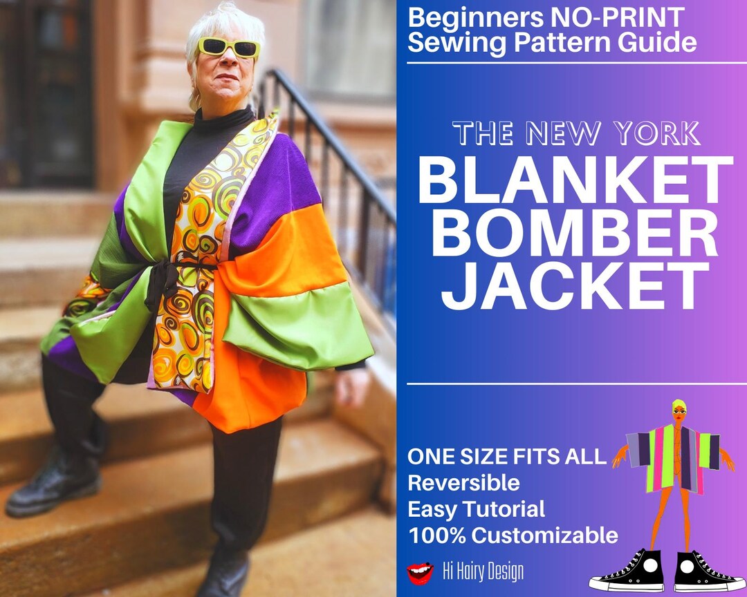 Coat Jacket Sewing Pattern Guide, Oversized Easy Beginner, Patchwork ...