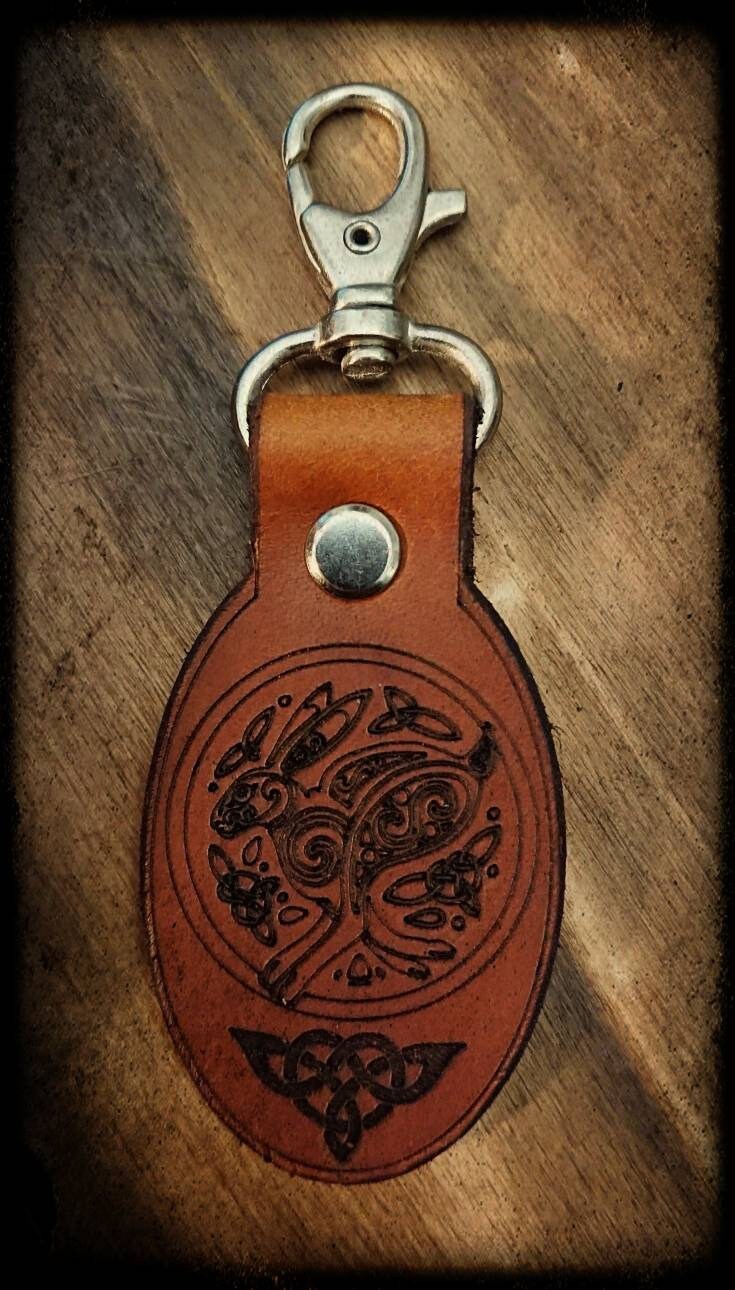 Ireland Engraved Leather Key Ring - Etsy