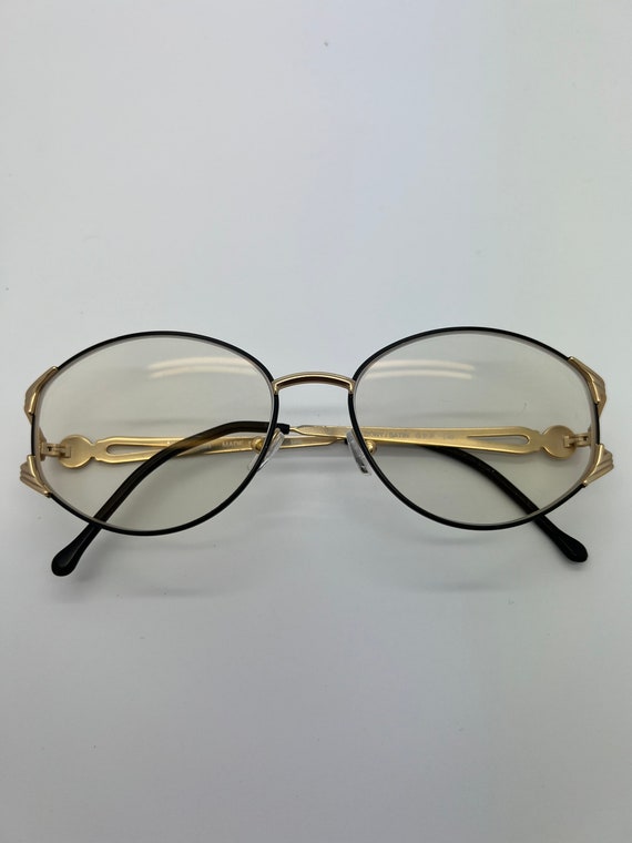 Vintage Fendi Gold Plated Black Rim Eyeglass Frames M… - Gem