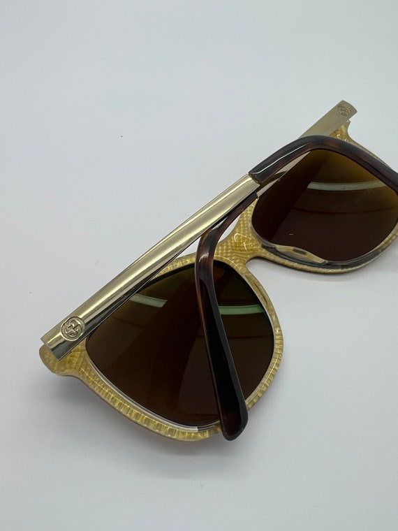 Vintage Gucci Gold Tortoise Eyeglass Frames Mod GG 36… - Gem