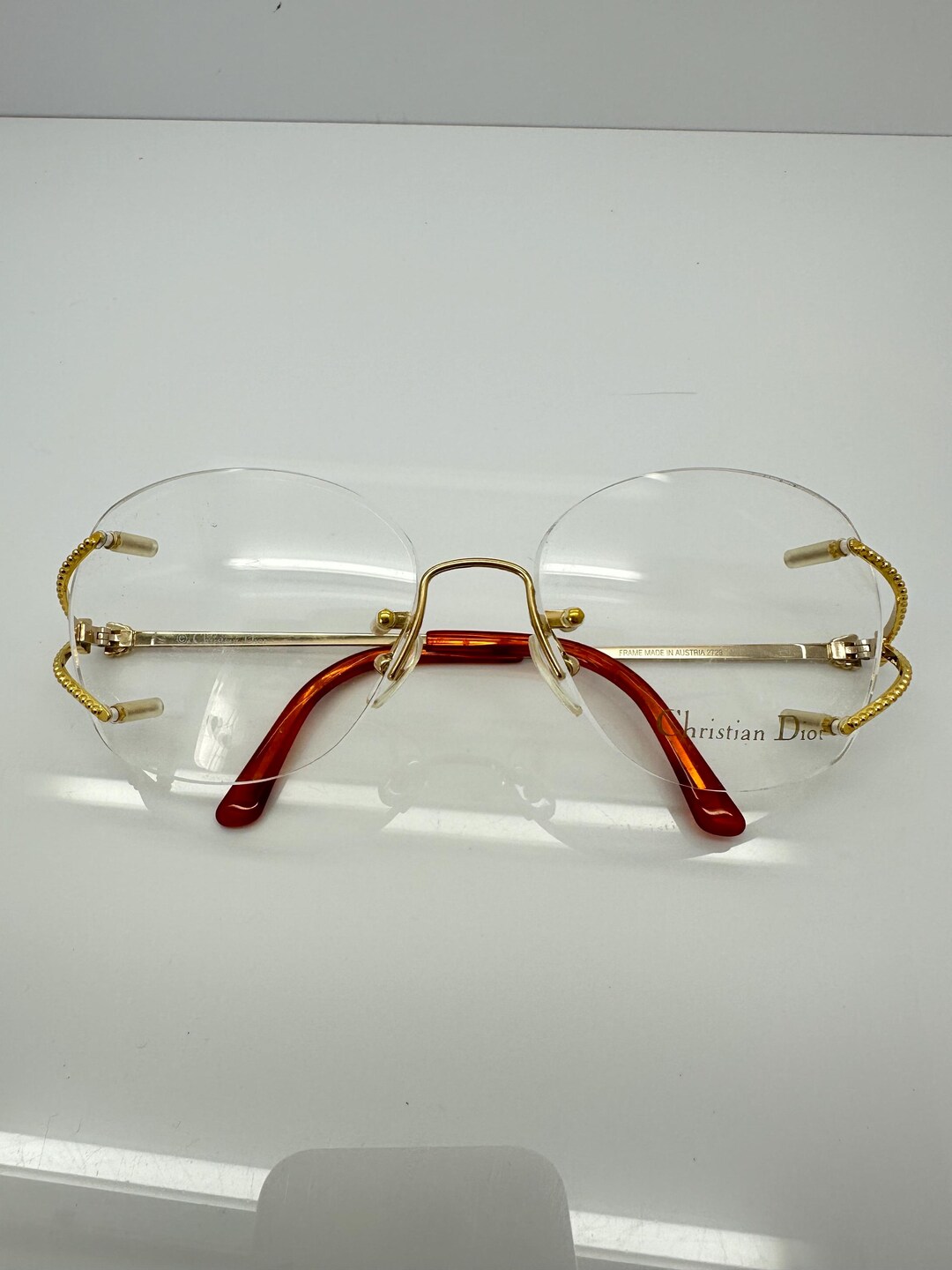 New Old Stock Christian Dior Rimless Gold Eyeglass Frames Mod 2729 DEMO ...