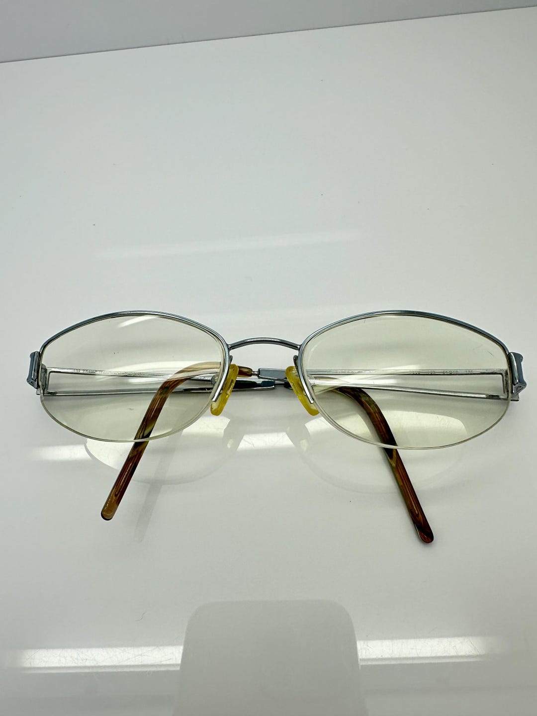 Vintage Fendi Blue Metal Semi Rimless Eyeglass Frames Mod F590 RX ...