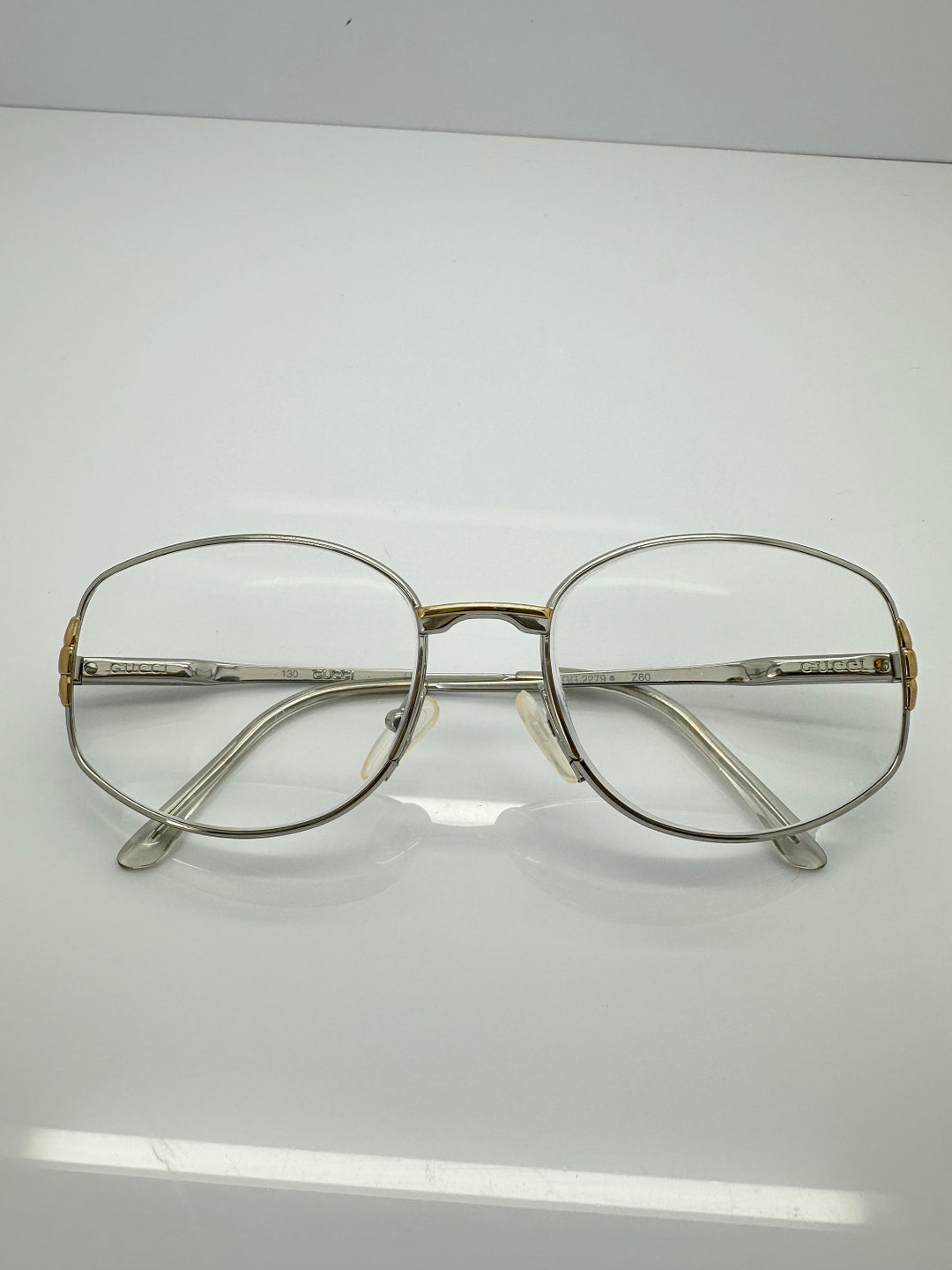 Vintage Gucci White Gold Eyeglass Frames Mod GG 2279 RX LENSES - Etsy