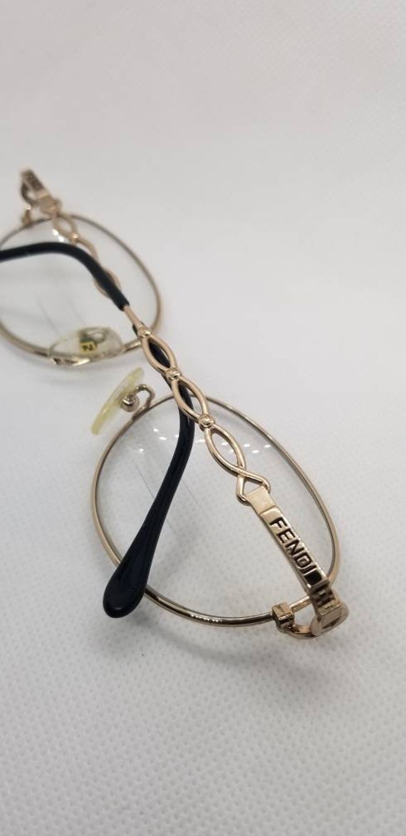 Vintage Fendi Gold Eyeglasses Frames Mod F48 RX LENSES - Gem