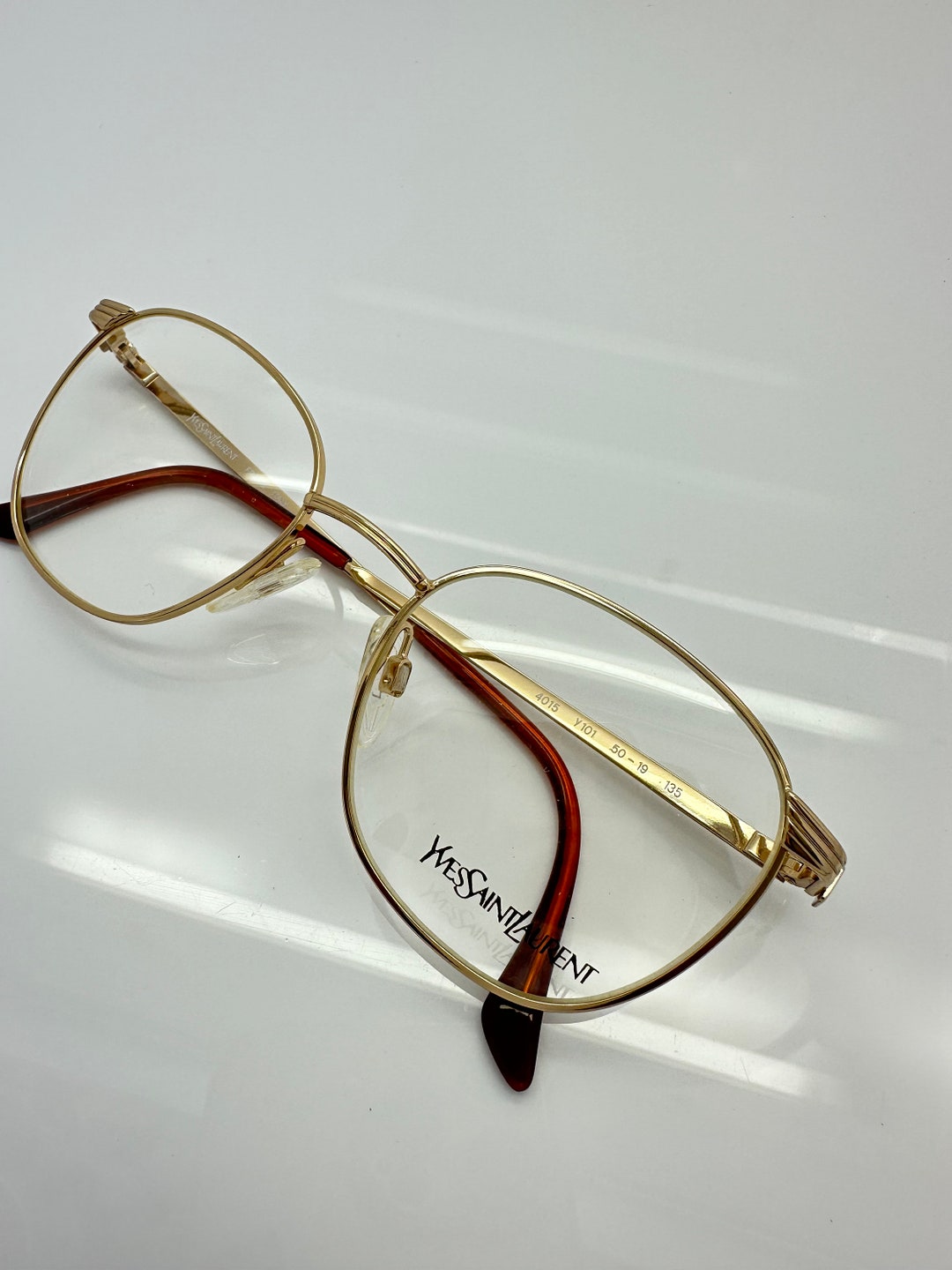 Vintage New Old Stock Yves Saint Laurent Gold Eyeglass Frames Mod 4015 ...