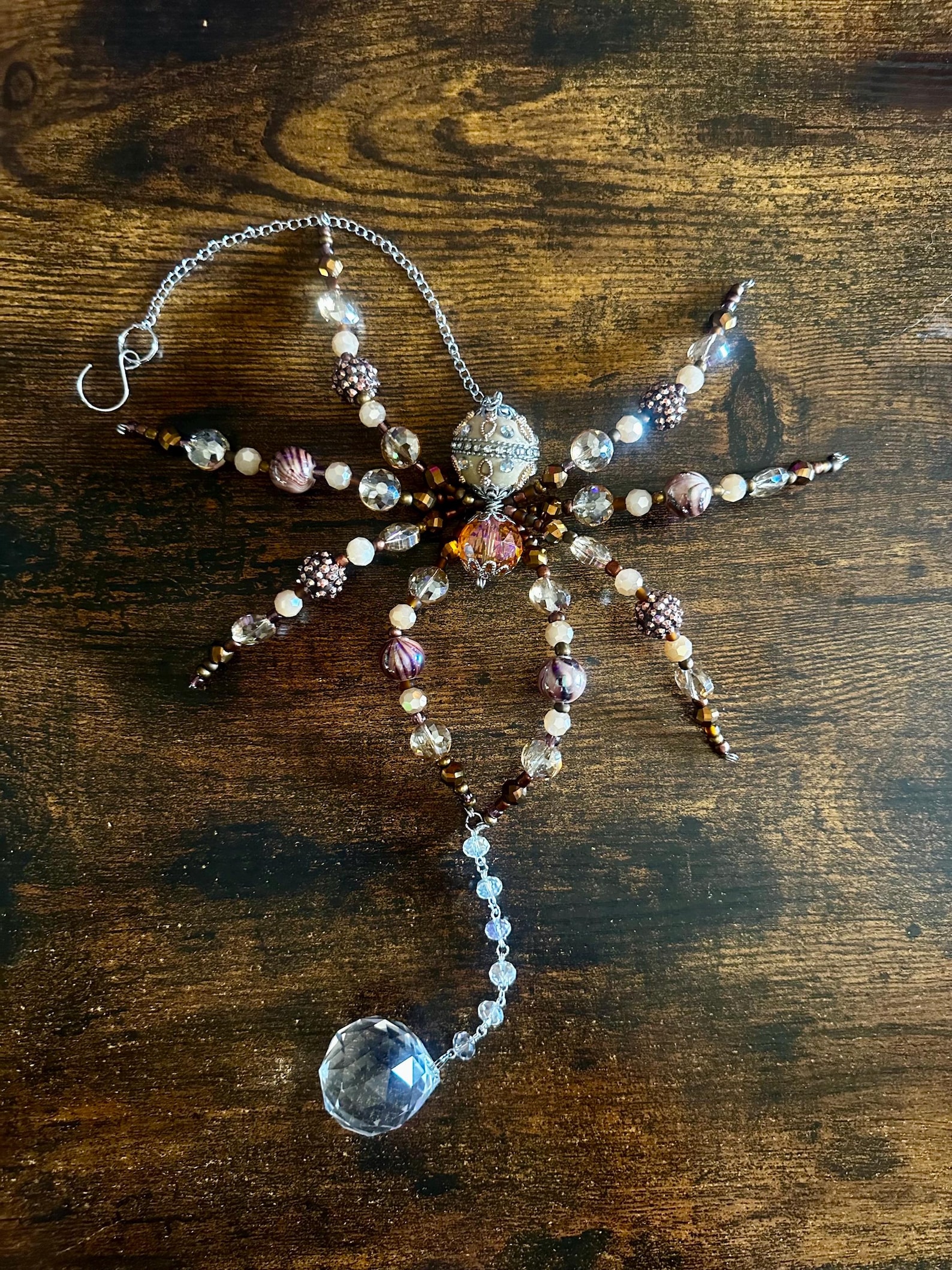 Beaded Crystal Spider Sun Catcher – Handmade Hanging Window Décor - Etsy