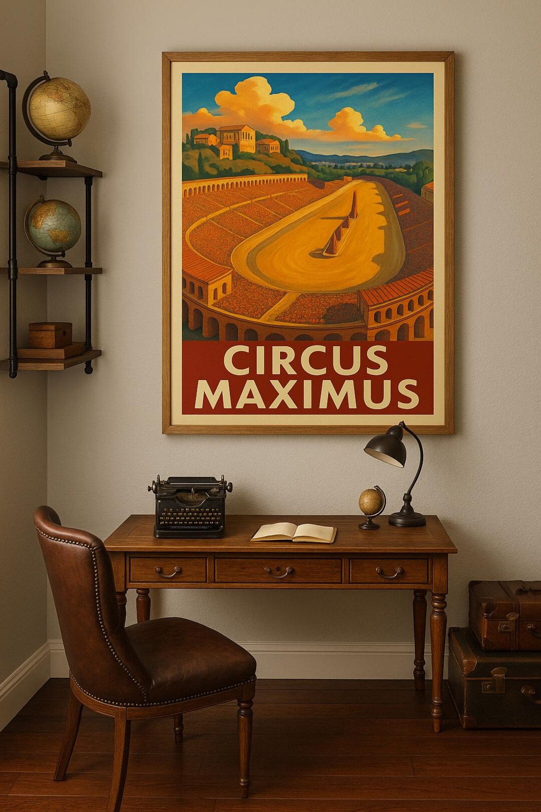 Circus Maximus Rome Poster – Bold Color Ancient Roman Stadium Wall Art ...