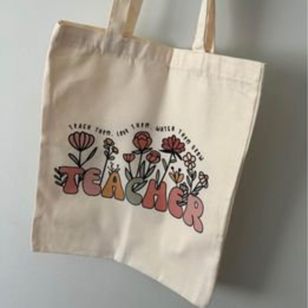 Teacher Canvas Tote Bag Teacher Gift Tote Bag Teacher Book Bag - Etsy