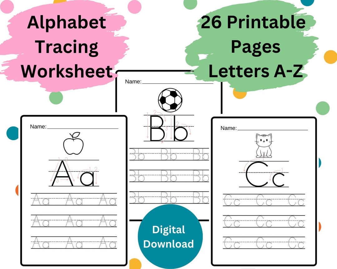 Alphabet Tracing Worksheet, Printable Worksheet, Letter Formation ...