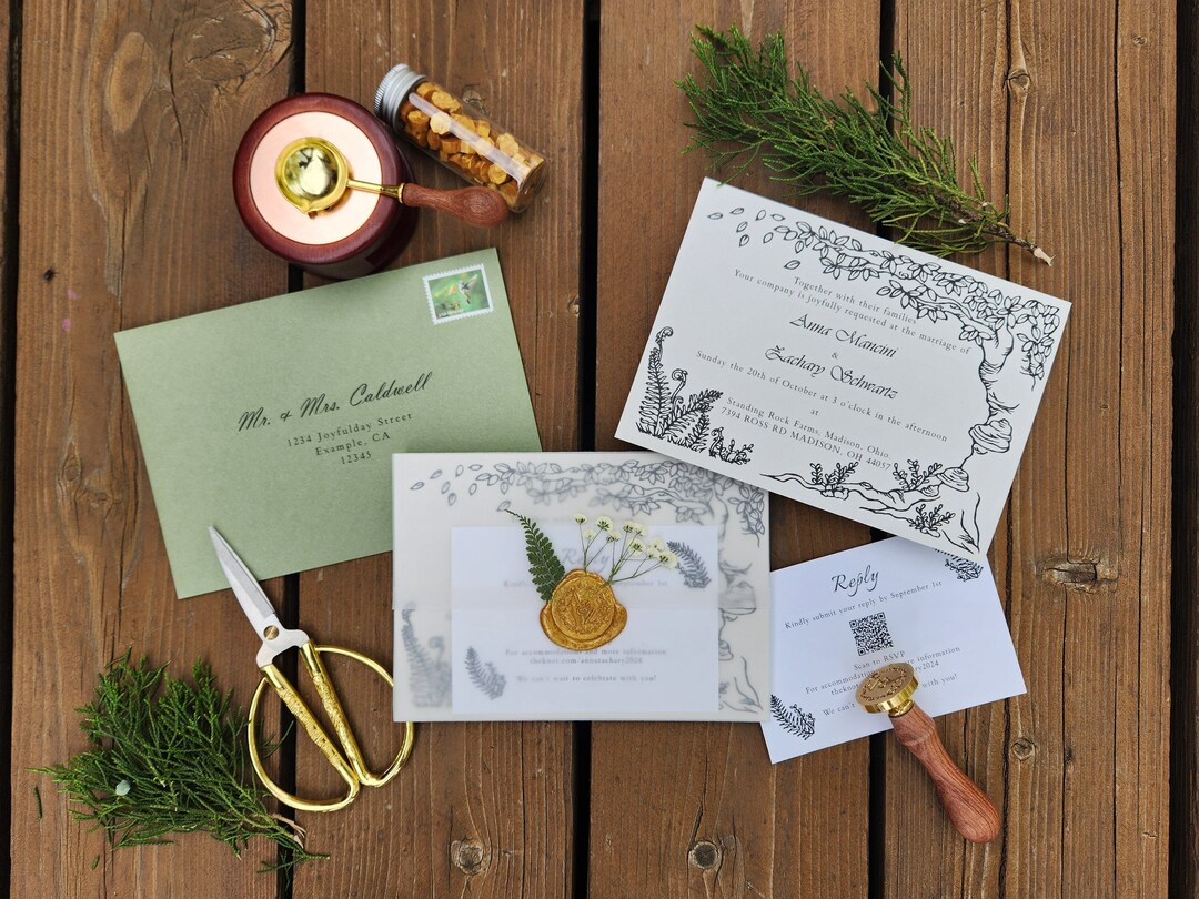 Fully Custom Designed Wedding Invitations Hand Drawn and Bespoke Put ...