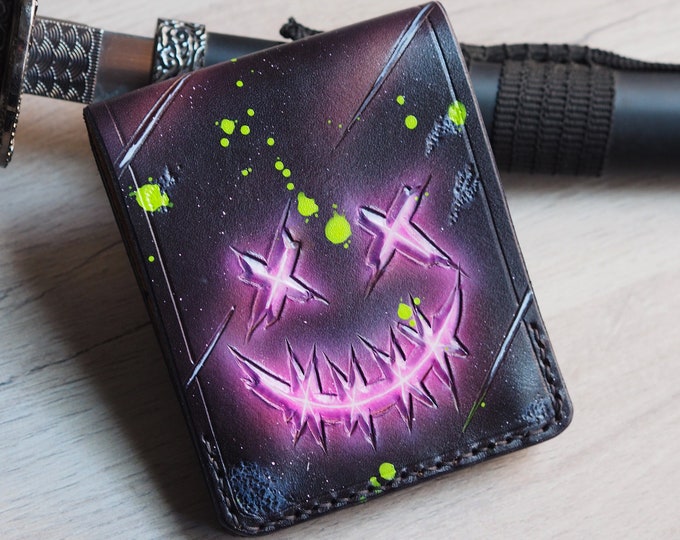 Jinx Leather Wallet - Cyberpunk Card Holder - 2077 - Edgerunner ...