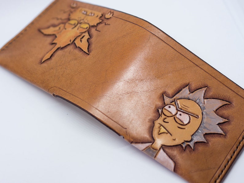 Mad Scientist Leather Wallet Minimal Wallet Sanchez & - Etsy