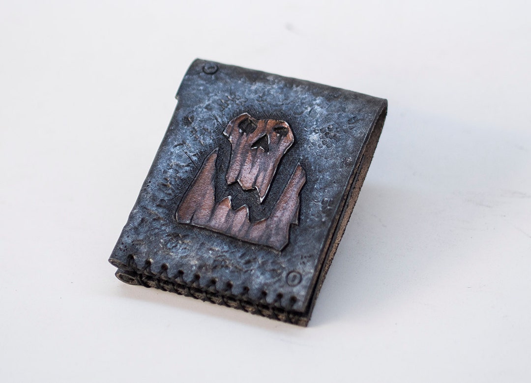 Leather Geek Wallet Wh40k Ork Leather Card Holder Geekery Orc Wallet ...